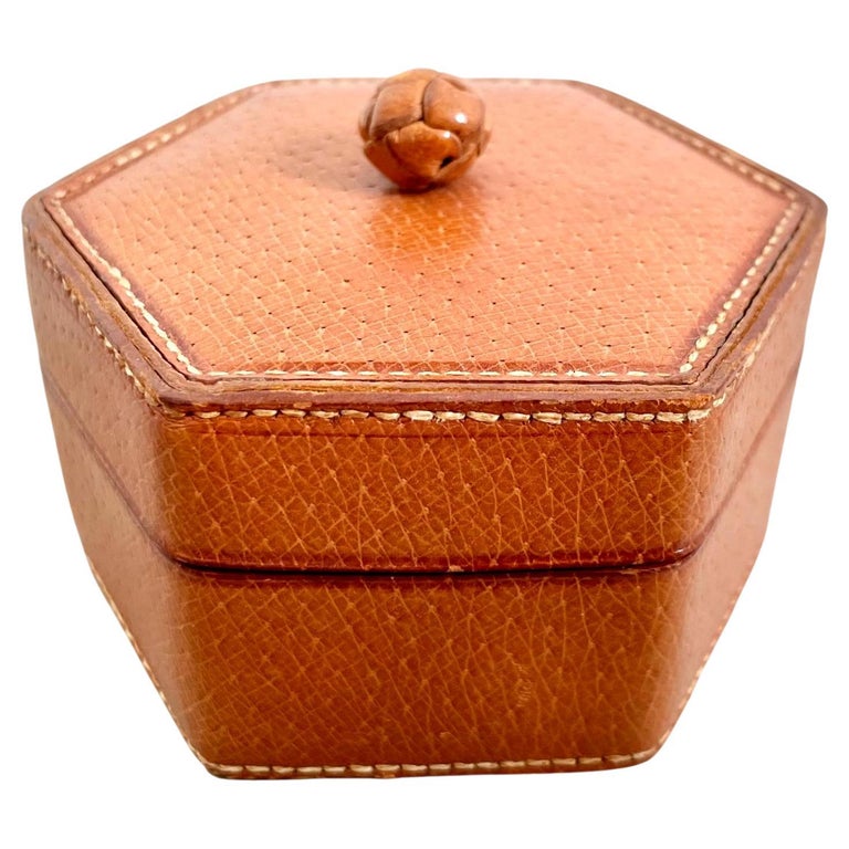 Leather Ring Box, 1970s France at 1stDibs