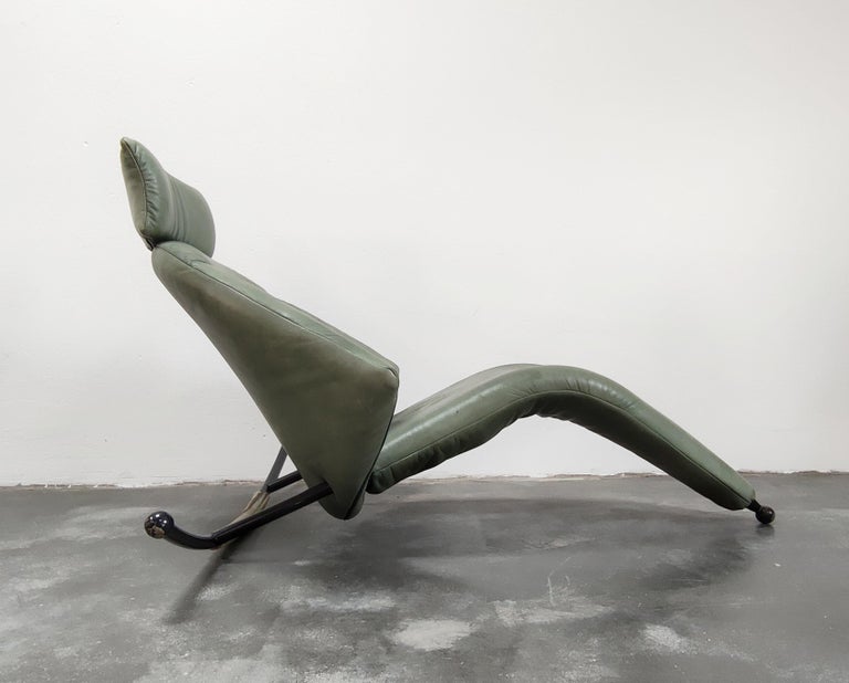 Leather Rocking Lounge Chair by Stefan Heiliger, Model Culla ...