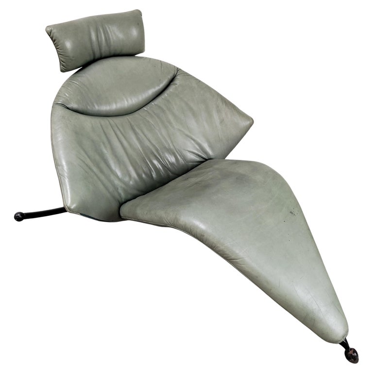 Leather Rocking Lounge Chair by Stefan Heiliger, Model Culla ...