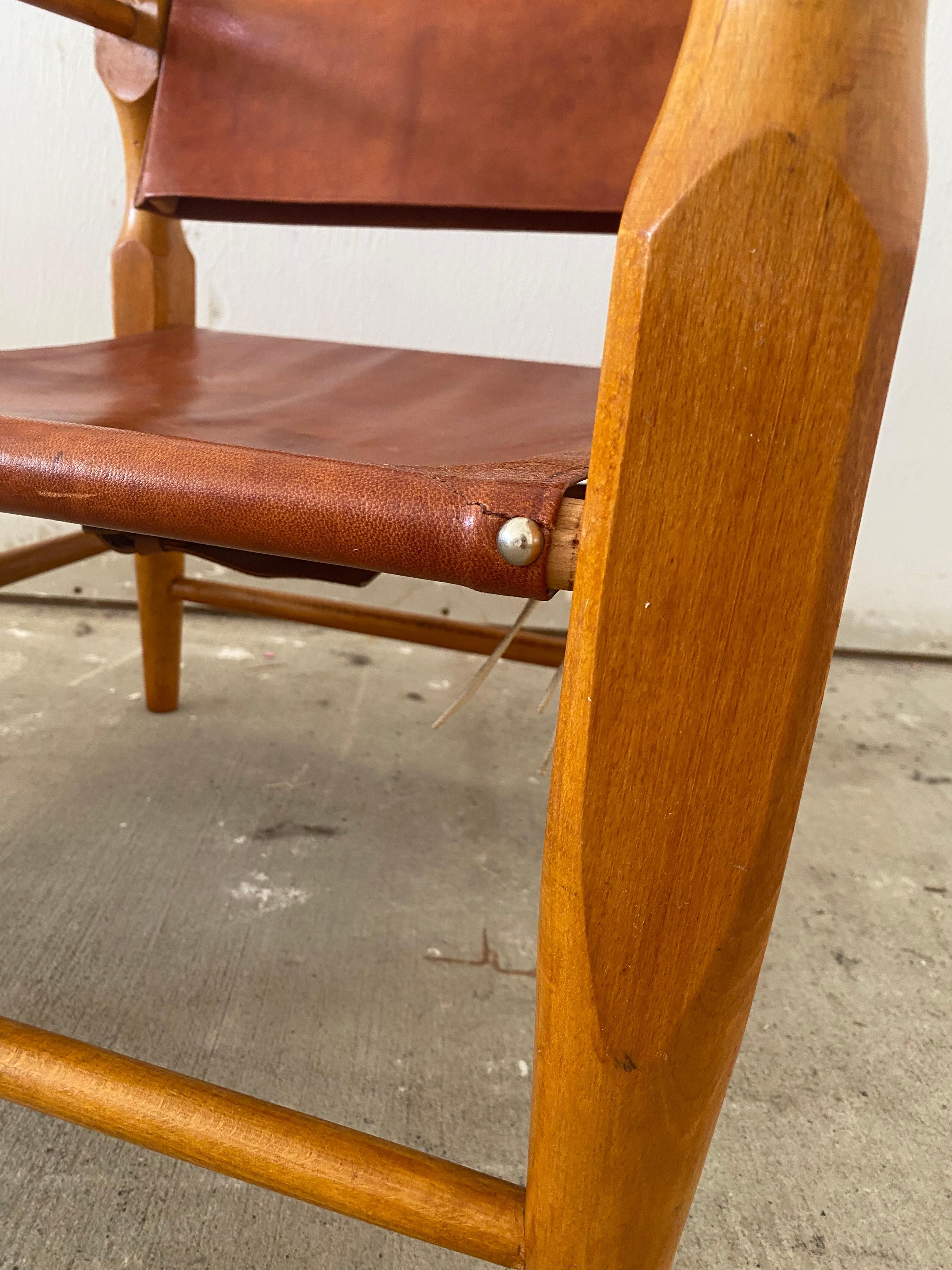Leather Safari Chair For Sale at 1stDibs