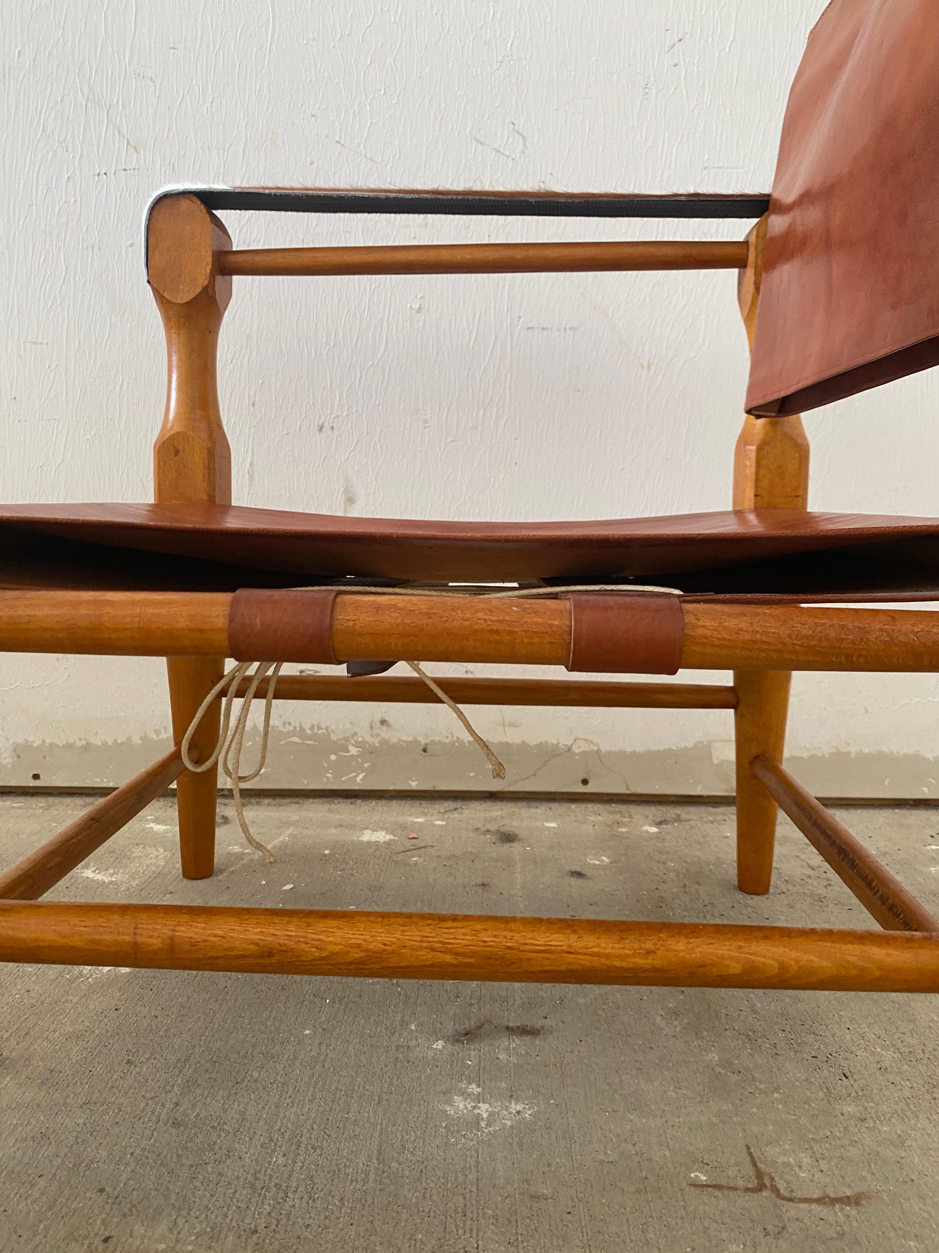 Leather Safari Chair For Sale at 1stDibs