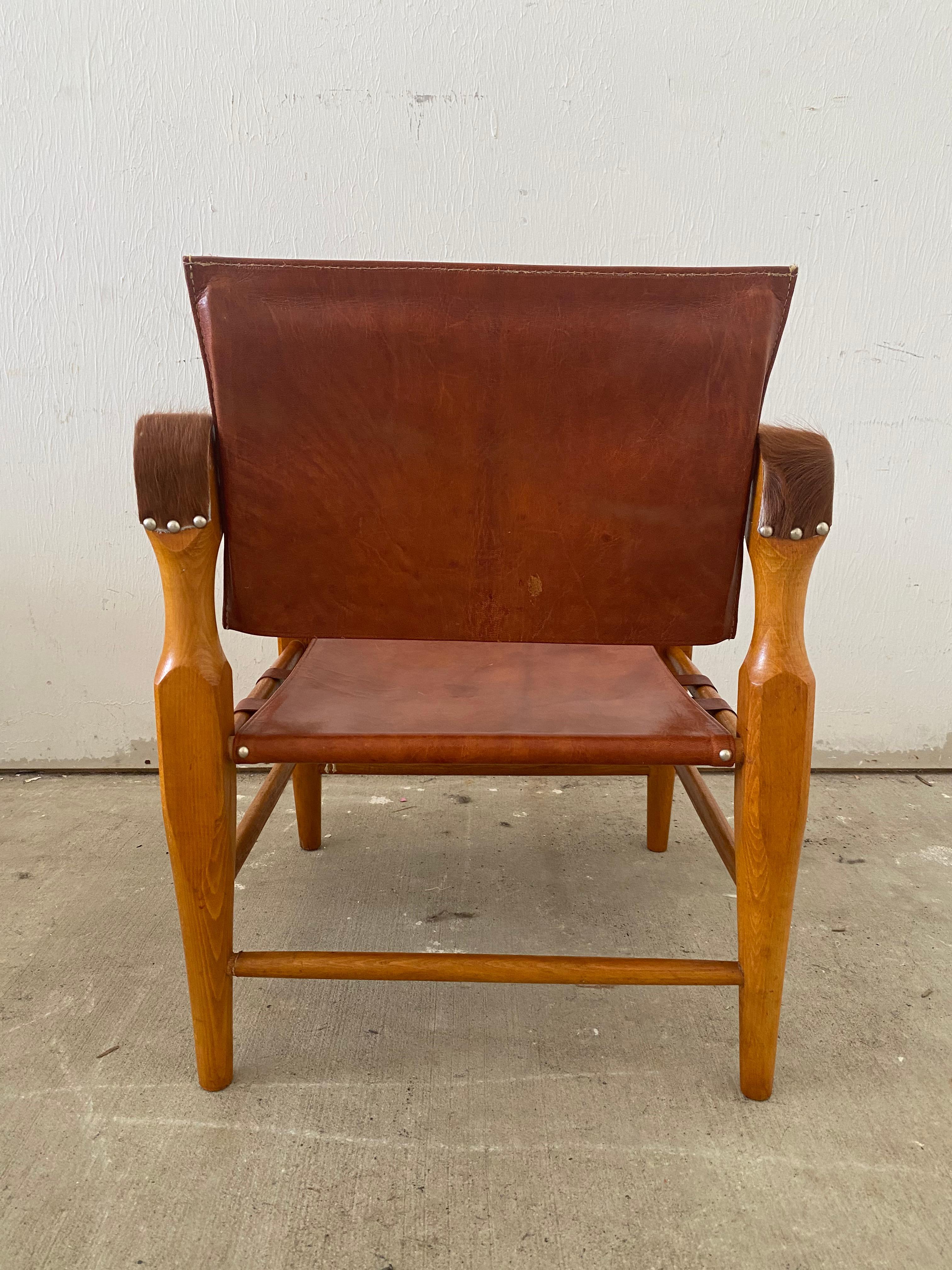 Leather Safari Chair For Sale at 1stDibs
