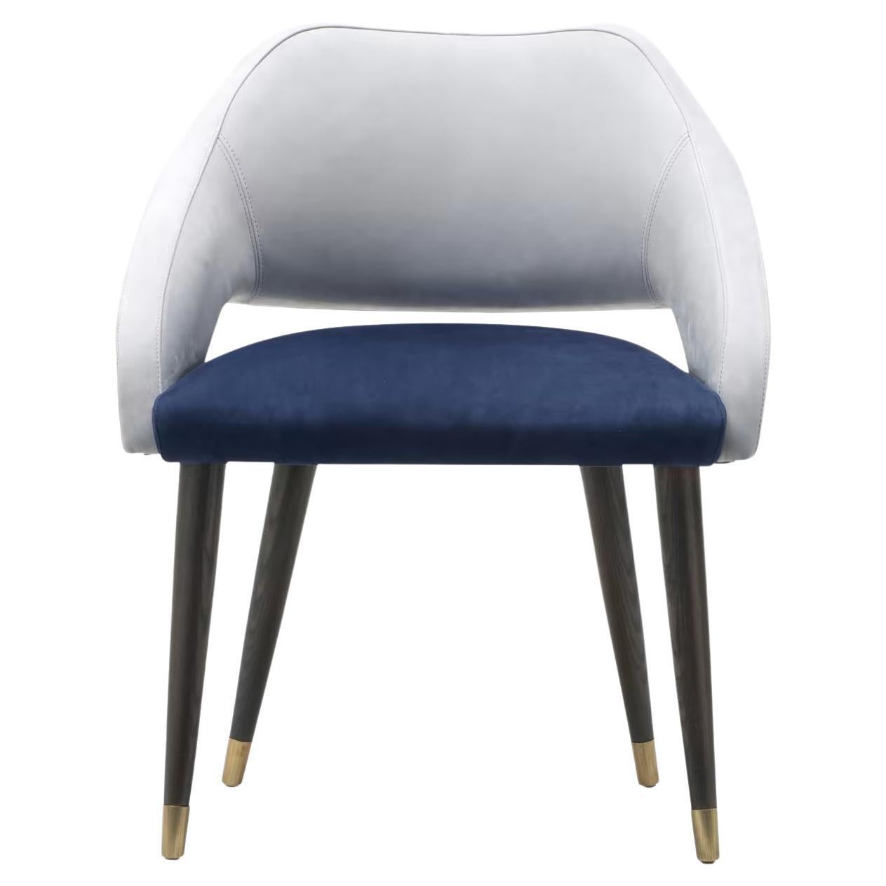 Leather, Solid Wood, Ines Dining Chair For Sale at 1stDibs