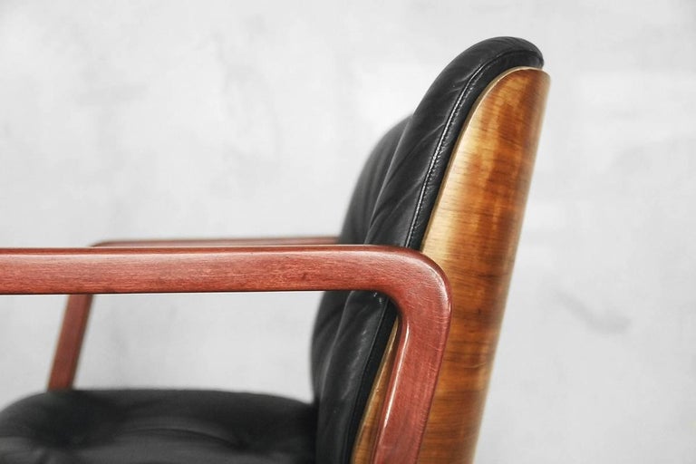 Leather Swivel Office Chair by Gordon Russel for Giroflex, 1970s at 1stDibs