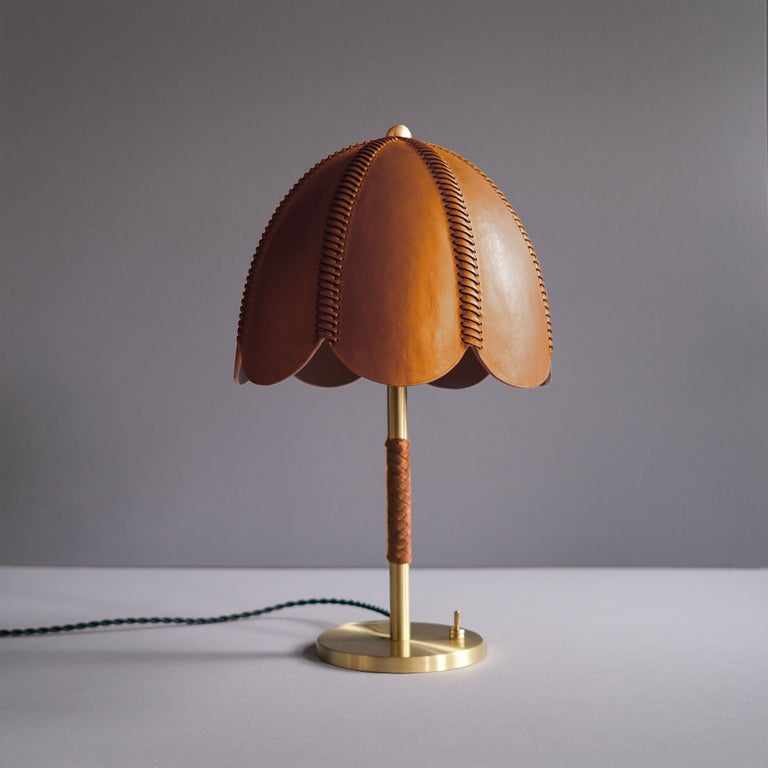 Leather Table Lamp, Camel, Doma, Saddle Lamp Collection For Sale at 1stDibs