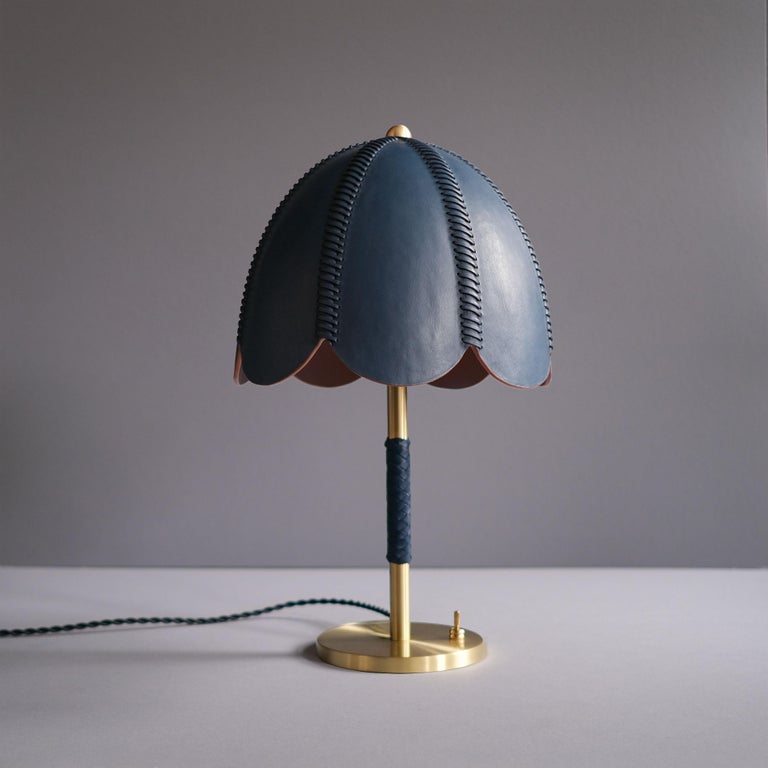 Leather Table Lamp, Cobalt, Doma, Saddle Lamp Collection For Sale at ...