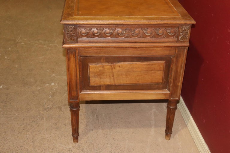 Leather Top Antique 1920s Era French-Made Directoire Style Solid Walnut ...