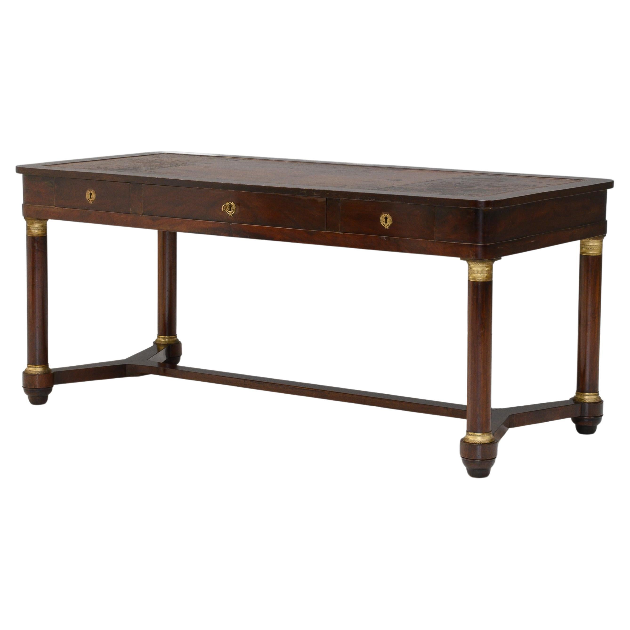 19th Century French Country Style Pine Desk/Writing Table with Top ...