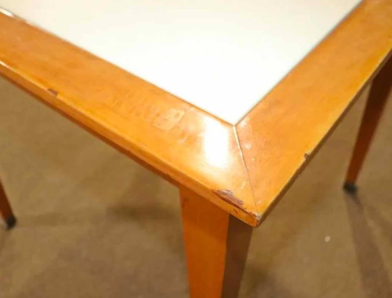 Leather Top Game Table For Sale at 1stDibs