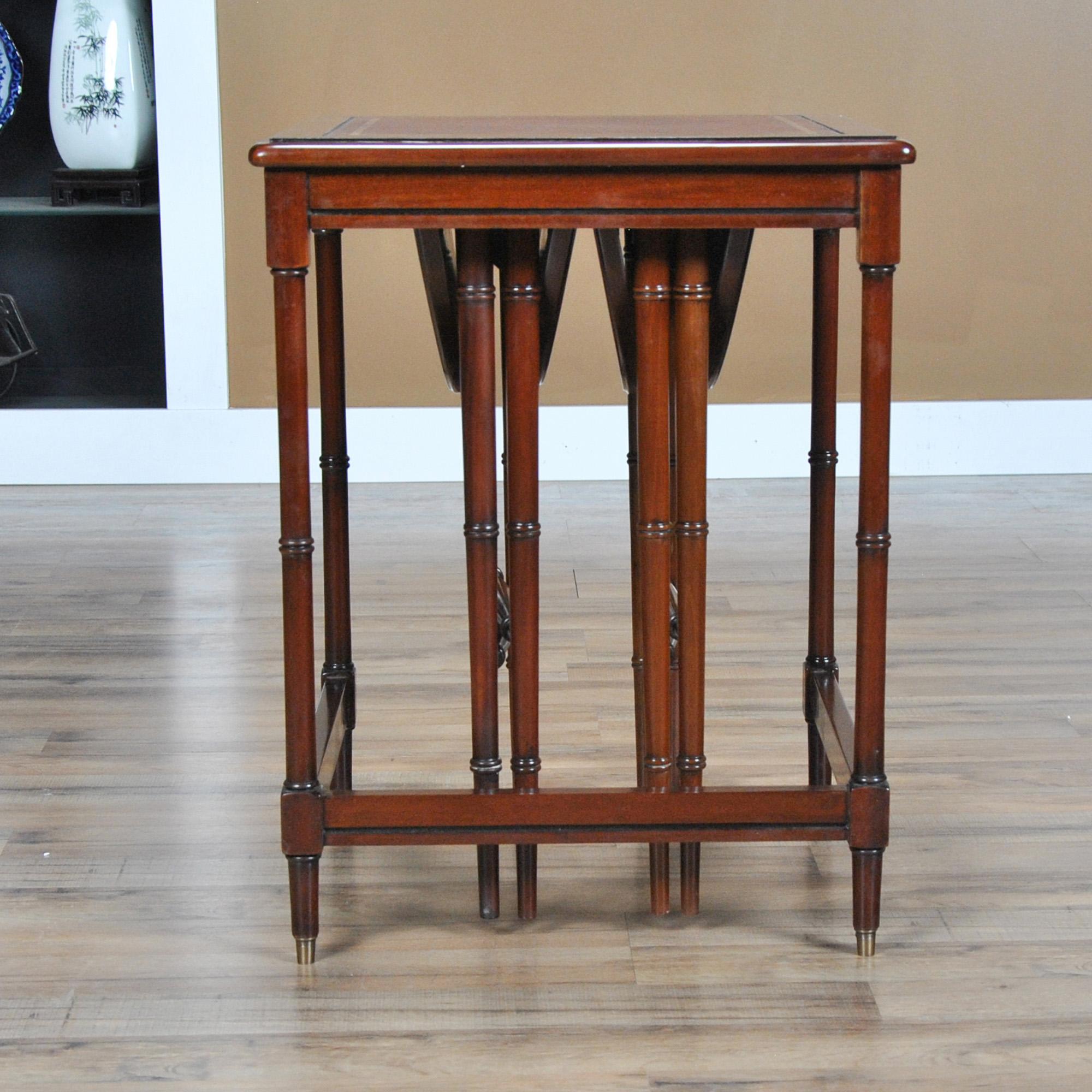 Leather Top Nesting Table For Sale at 1stDibs