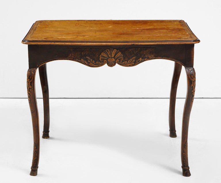 Leather Topped End Table For Sale at 1stDibs