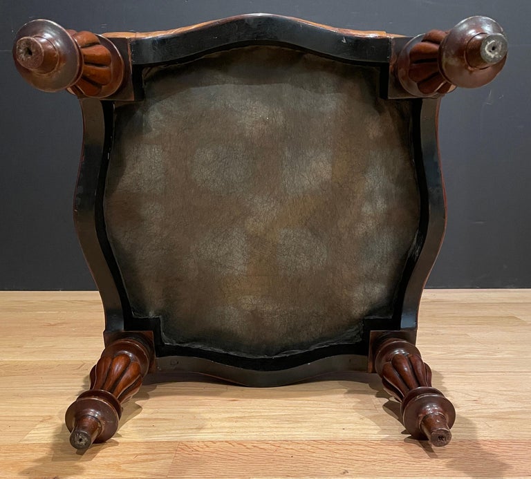 Leather Tufted Footstool For Sale at 1stDibs