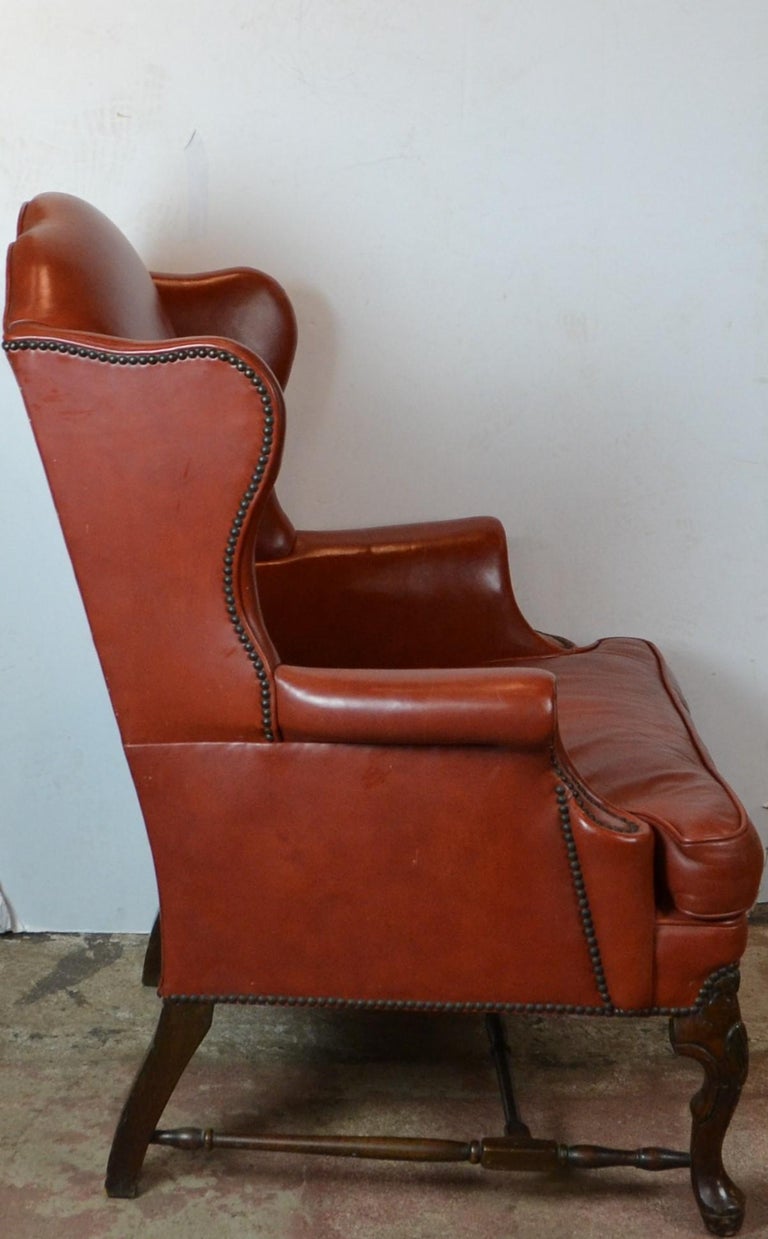 Leather Wingback Chair at 1stDibs