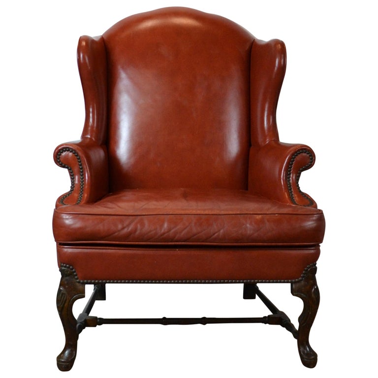 Leather Wingback Chair at 1stDibs