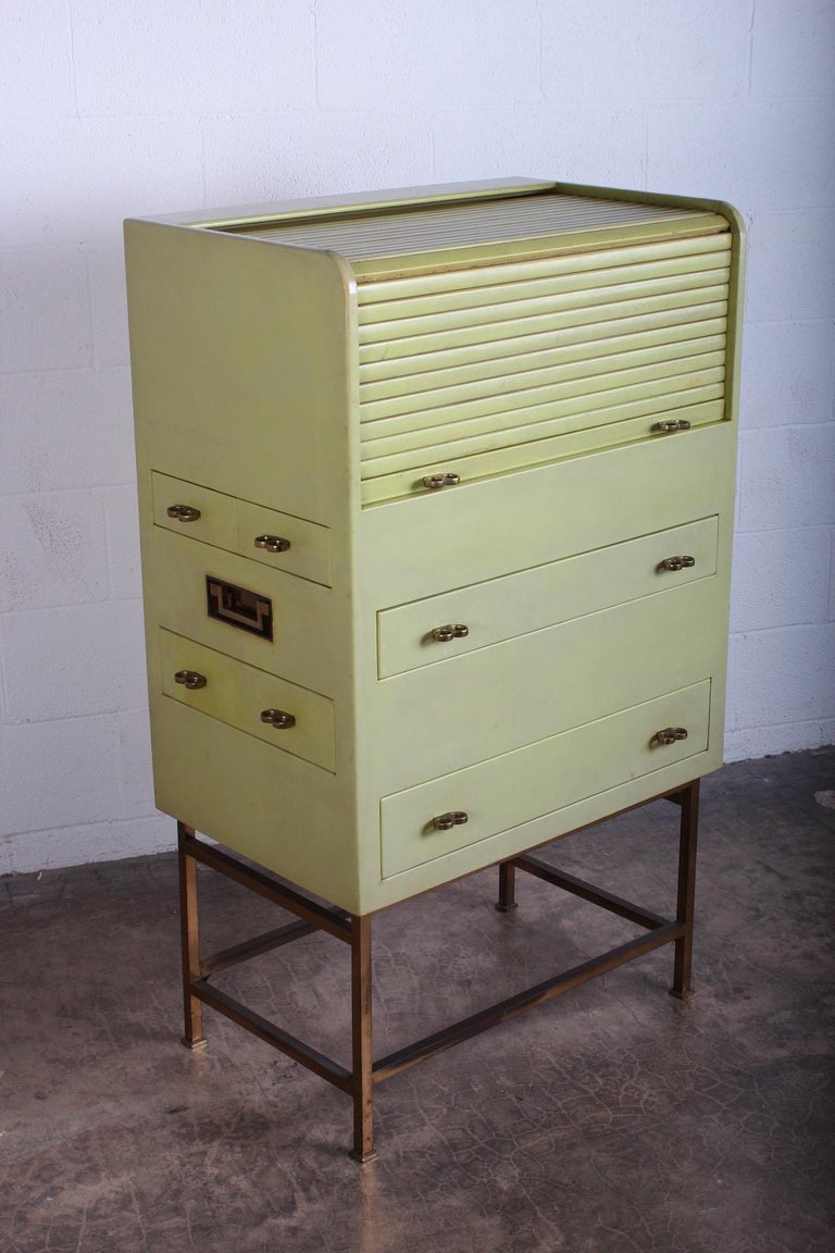 Leather Wrapped Cabinet by Edward Wormley for Dunbar at 1stDibs