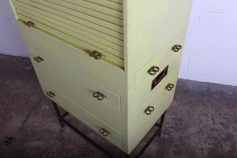 Leather Wrapped Cabinet by Edward Wormley for Dunbar at 1stDibs