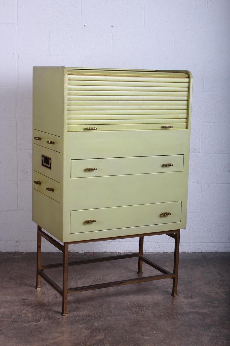 Leather Wrapped Cabinet by Edward Wormley for Dunbar at 1stDibs