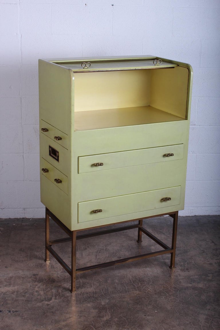 Leather Wrapped Cabinet by Edward Wormley for Dunbar at 1stDibs