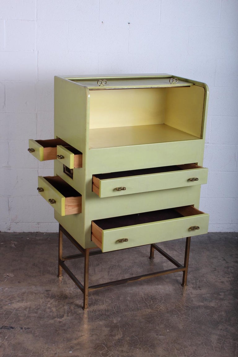 Leather Wrapped Cabinet by Edward Wormley for Dunbar at 1stDibs