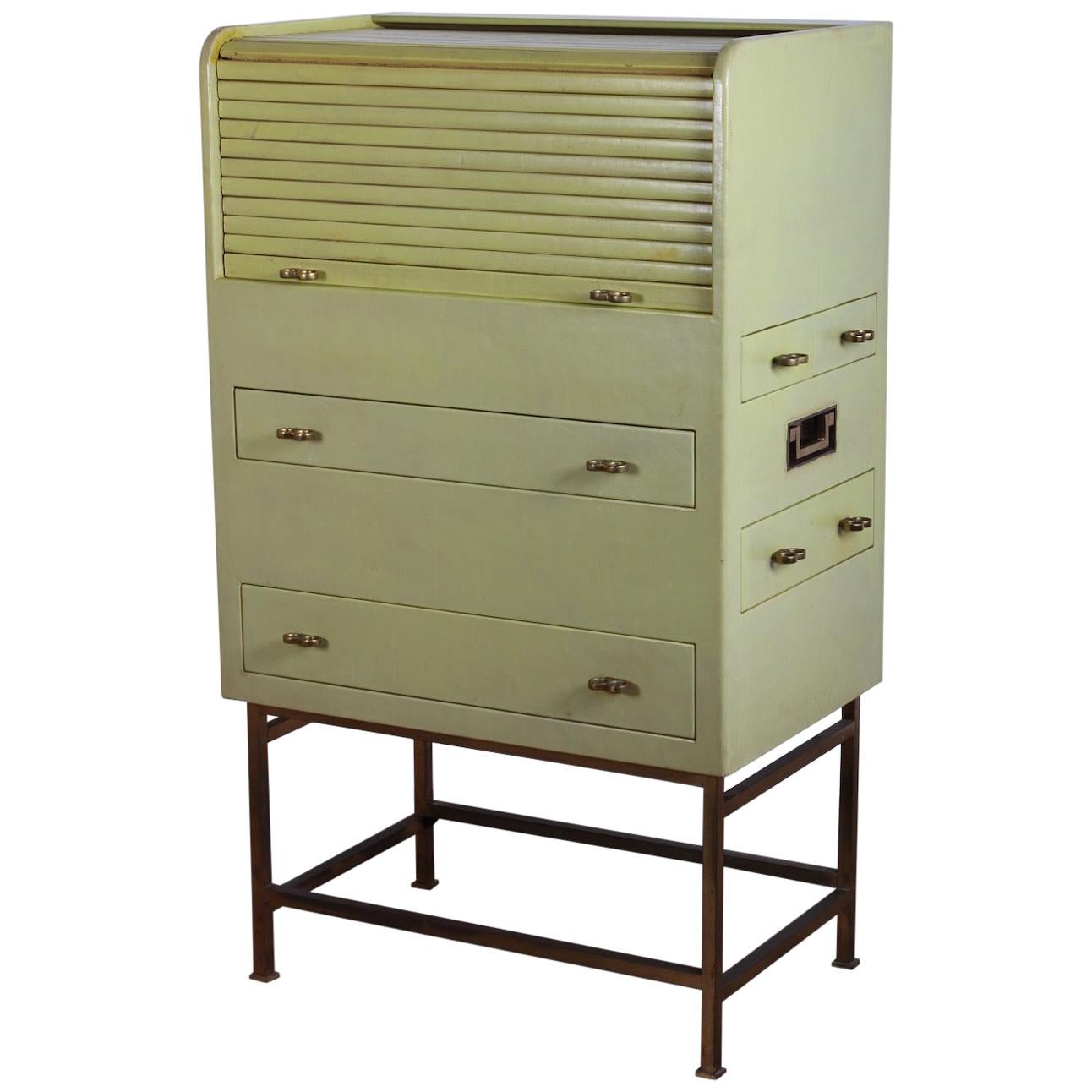 Leather Wrapped Cabinet by Edward Wormley for Dunbar at 1stDibs