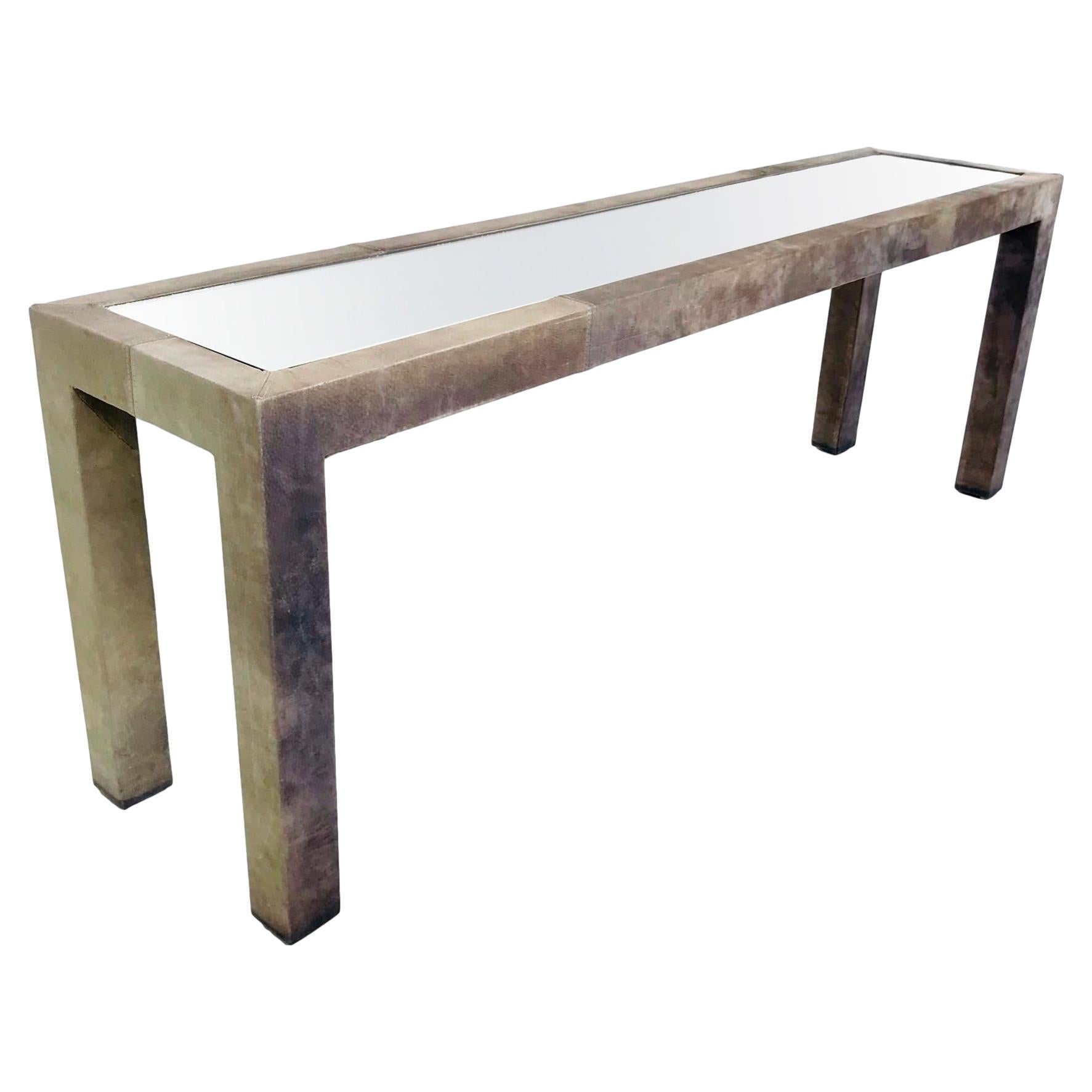 Custom Parsons Style Upholstered Console For Sale at 1stDibs