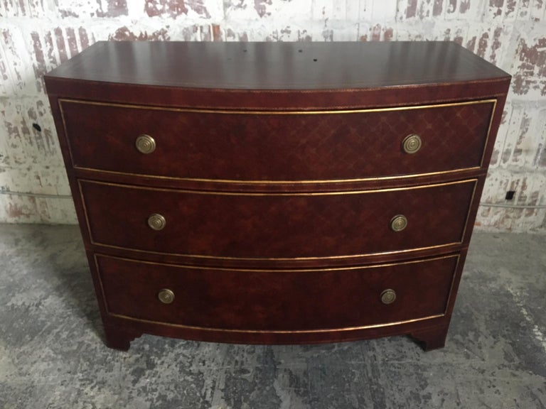 Leather Wrapped Three-Drawer Dresser by Ferguson Copeland at 1stDibs