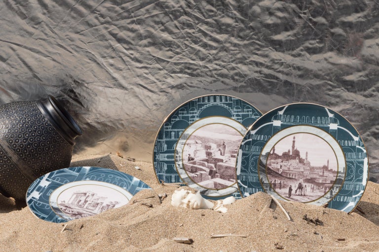 Lebanon, Six Contemporary Porcelain Dinner Plates with Decorative ...