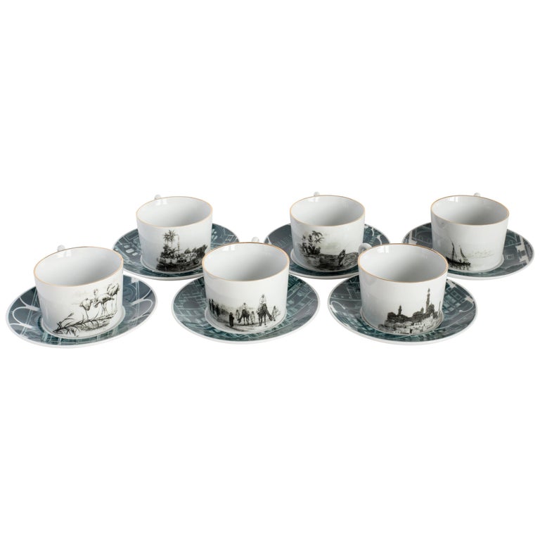 Lebanon, Tea Set with Six Contemporary Porcelains with Decorative ...