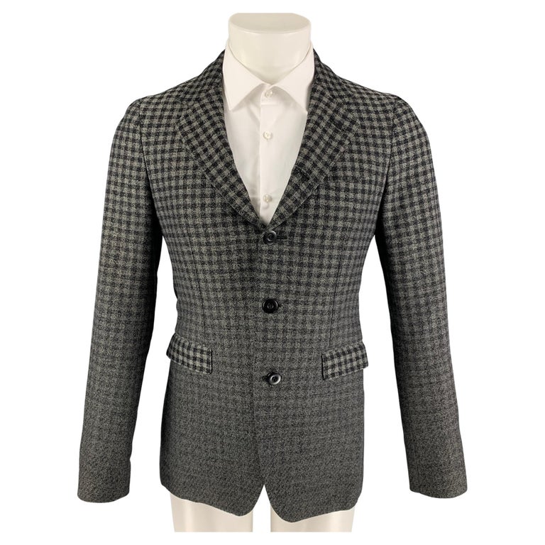 L'ECLAIREUR Size 38 Gray Black Checkered Cotton Wool Sport Coat For ...