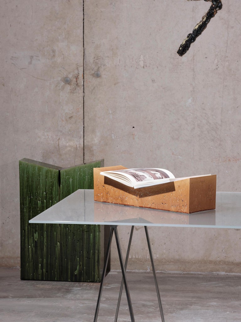 Contemporary Ceramic Table Lectern Reading Desk Caramel Glazed ...