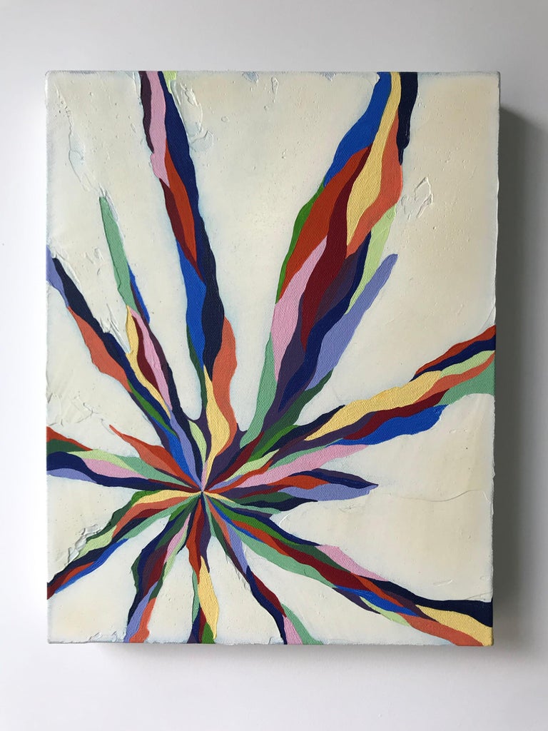 Lee Clarke - "Pastel Beams" Contemporary Abstract Colorful White ...