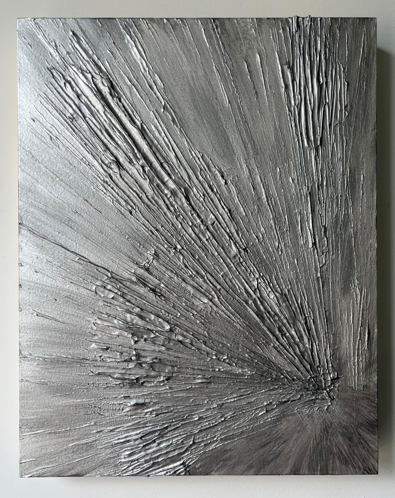 "Silver" Contemporary Abstract Textured Metallic Panel Painting Lee ...
