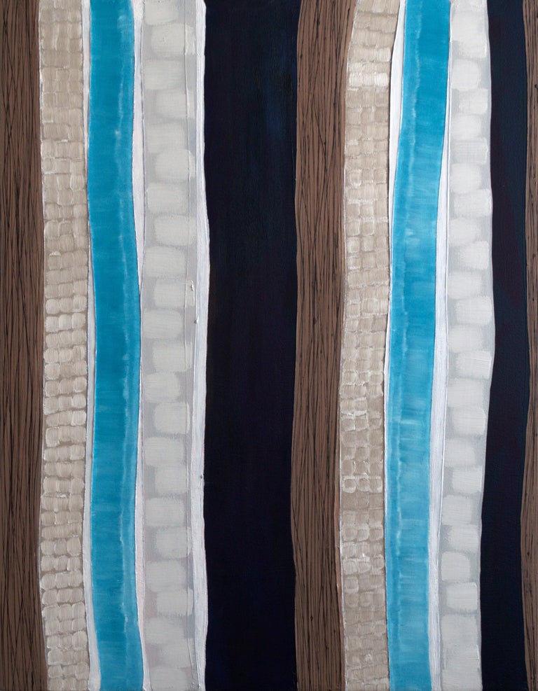 Lee Clarke - "Waterline" Contemporary Linear Abstract Blues and Grays ...