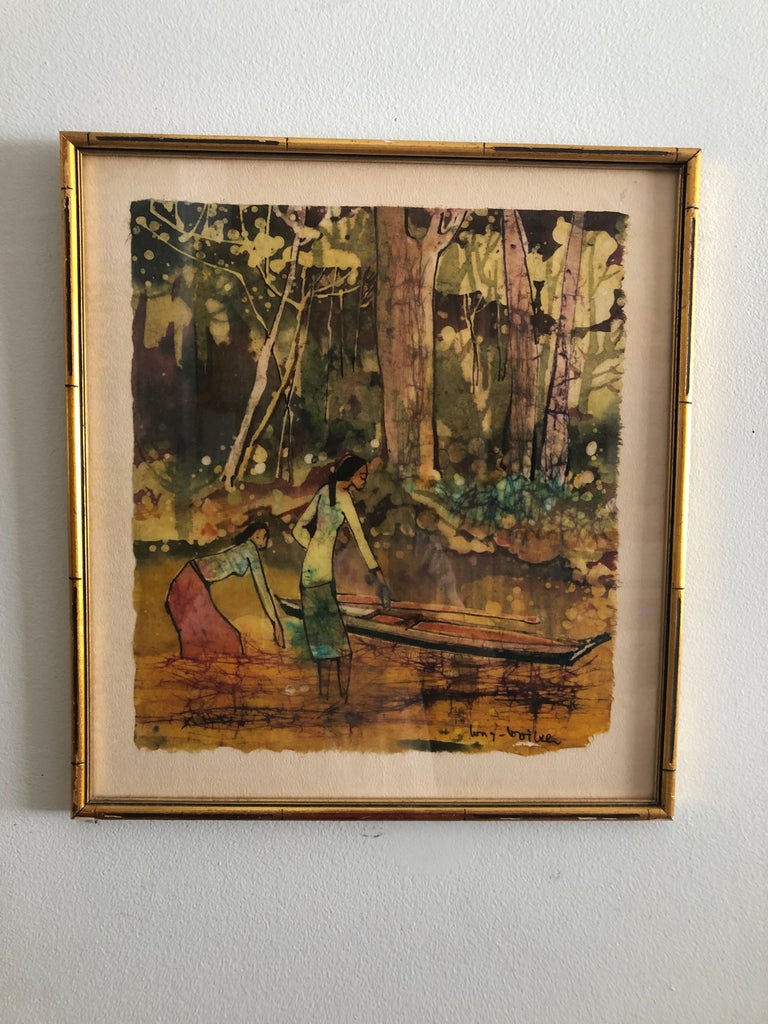 Lee Long Looi - Two Women in the River by Lee Long Looi Batik Printing ...
