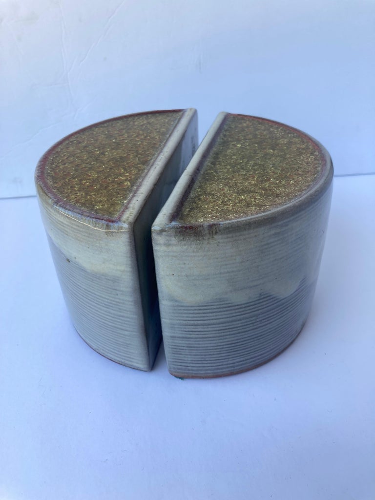 Lee Rosen Ceramic/Pottery, Pair Bookends for Design Technics, Fused ...