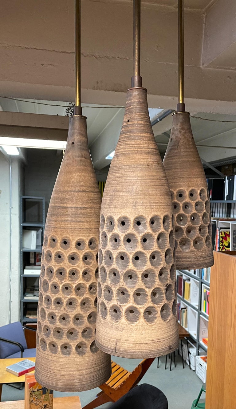 Lee Rosen Ceramic Spiral Pendant Fixture for Design Technics For Sale ...