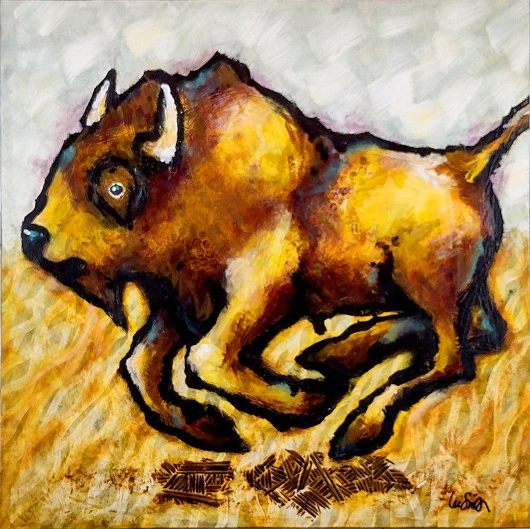 Lee Smith - Thundering Bison, Original Painting For Sale at 1stDibs