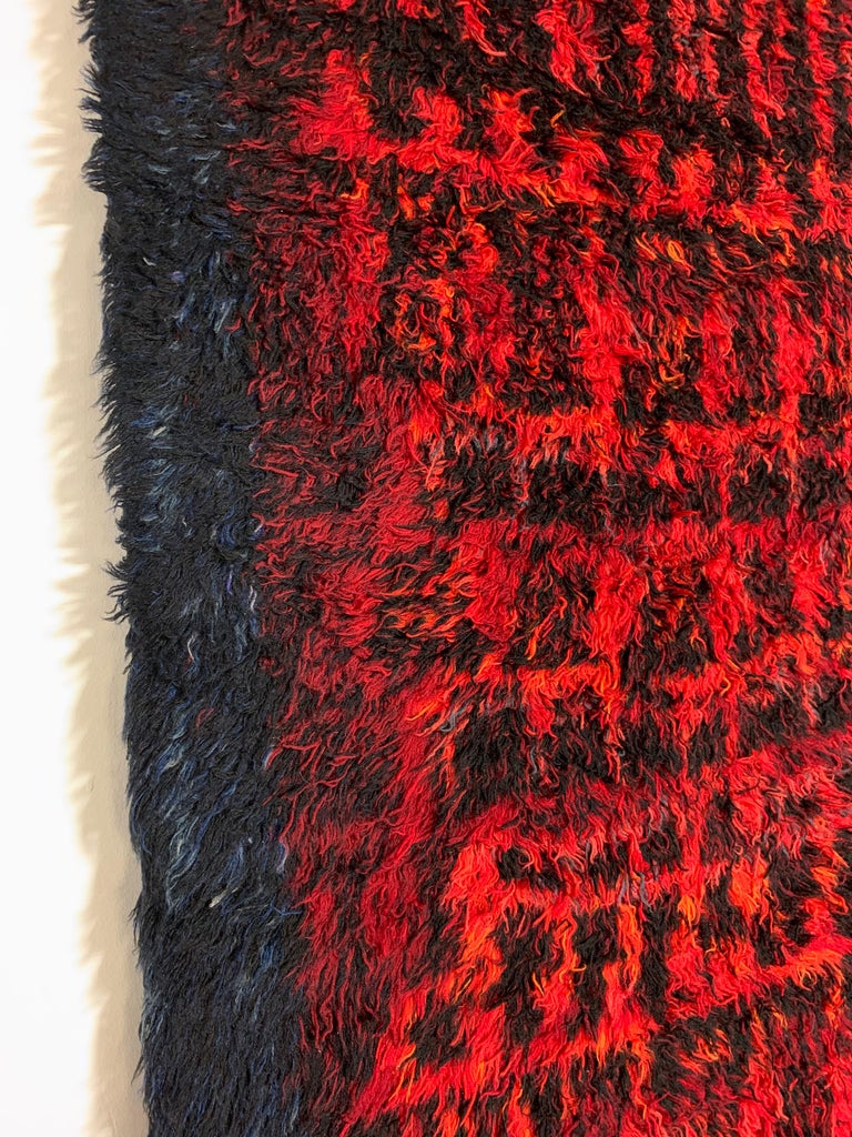 Leena-Kaisa Halme Long Pile Rya Weaving Rug, Made in Finland, Circa ...