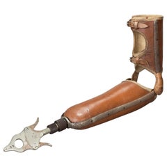 Leather Prosthetic Arm with Hook and Ring, circa 1920 at 1stdibs