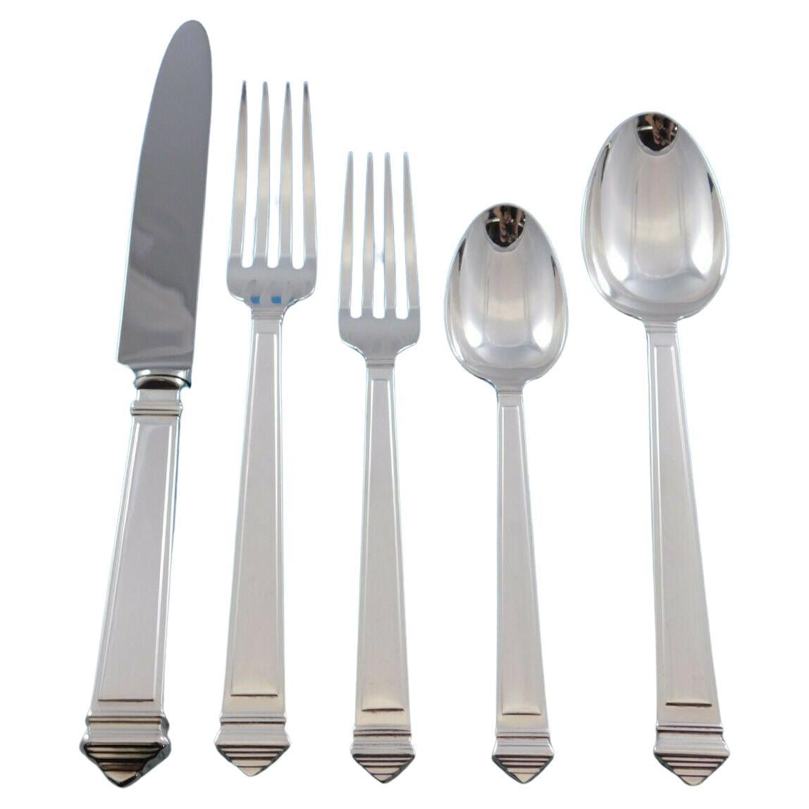 Filet by Broggi Italy Sterling Silver Flatware Set Service 37 Pieces ...