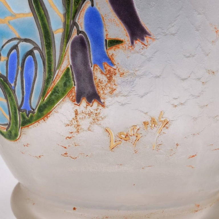 Legras Enamelled Vase c1920 For Sale at 1stDibs
