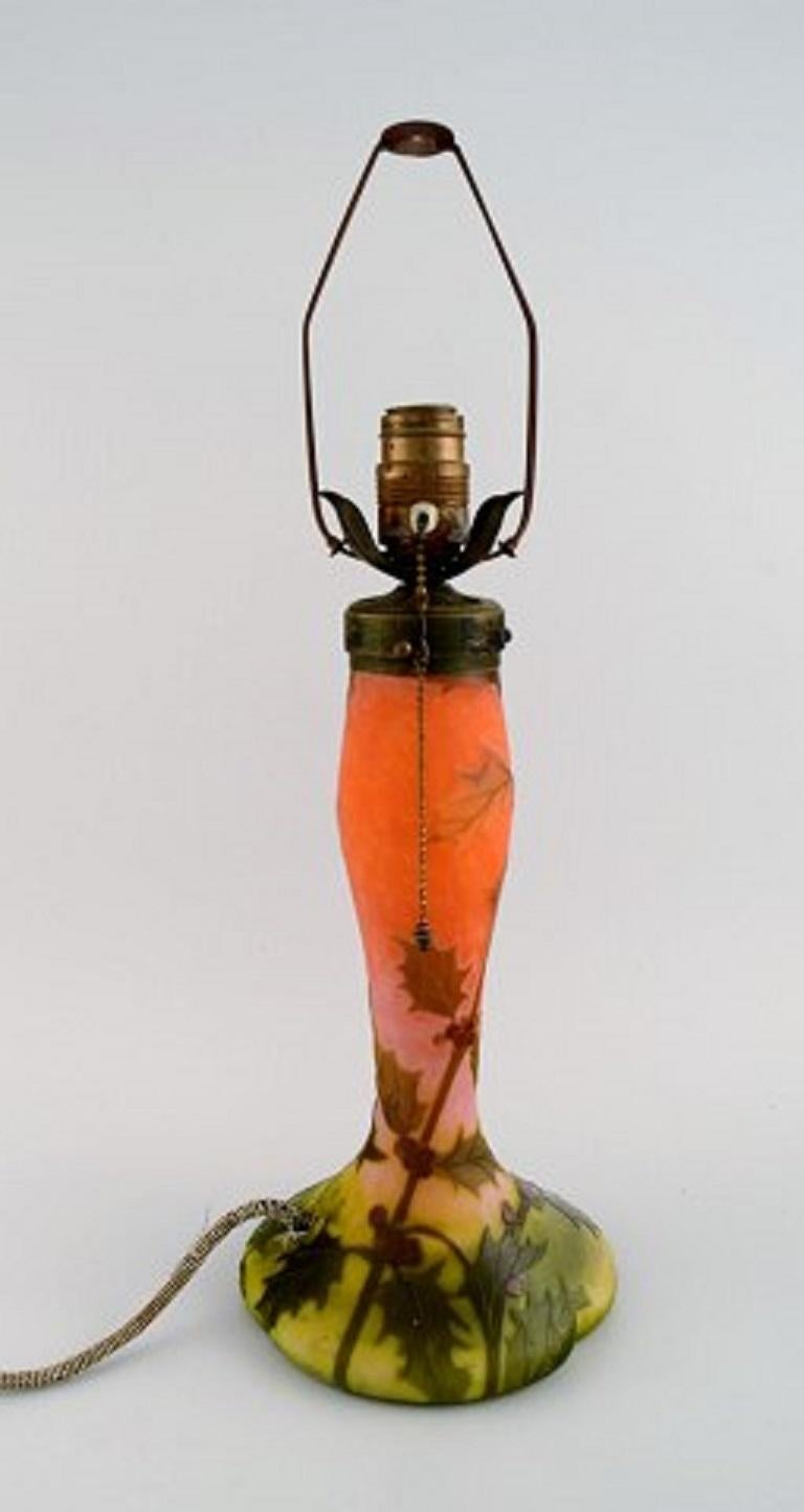 Legras, France, Large Art Nouveau Table Lamp in Art Glass, Early 20th C ...
