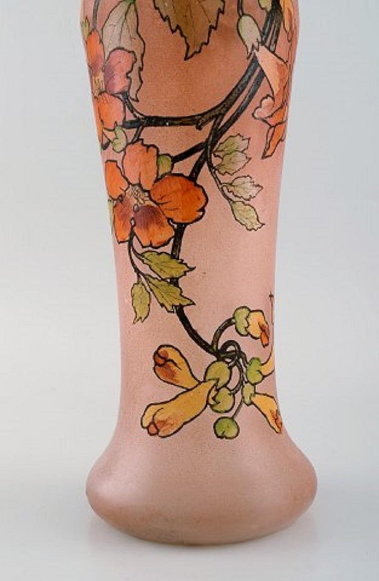 Legras, France, Two Vases in Mouth Blown Art Glass Decorated with ...