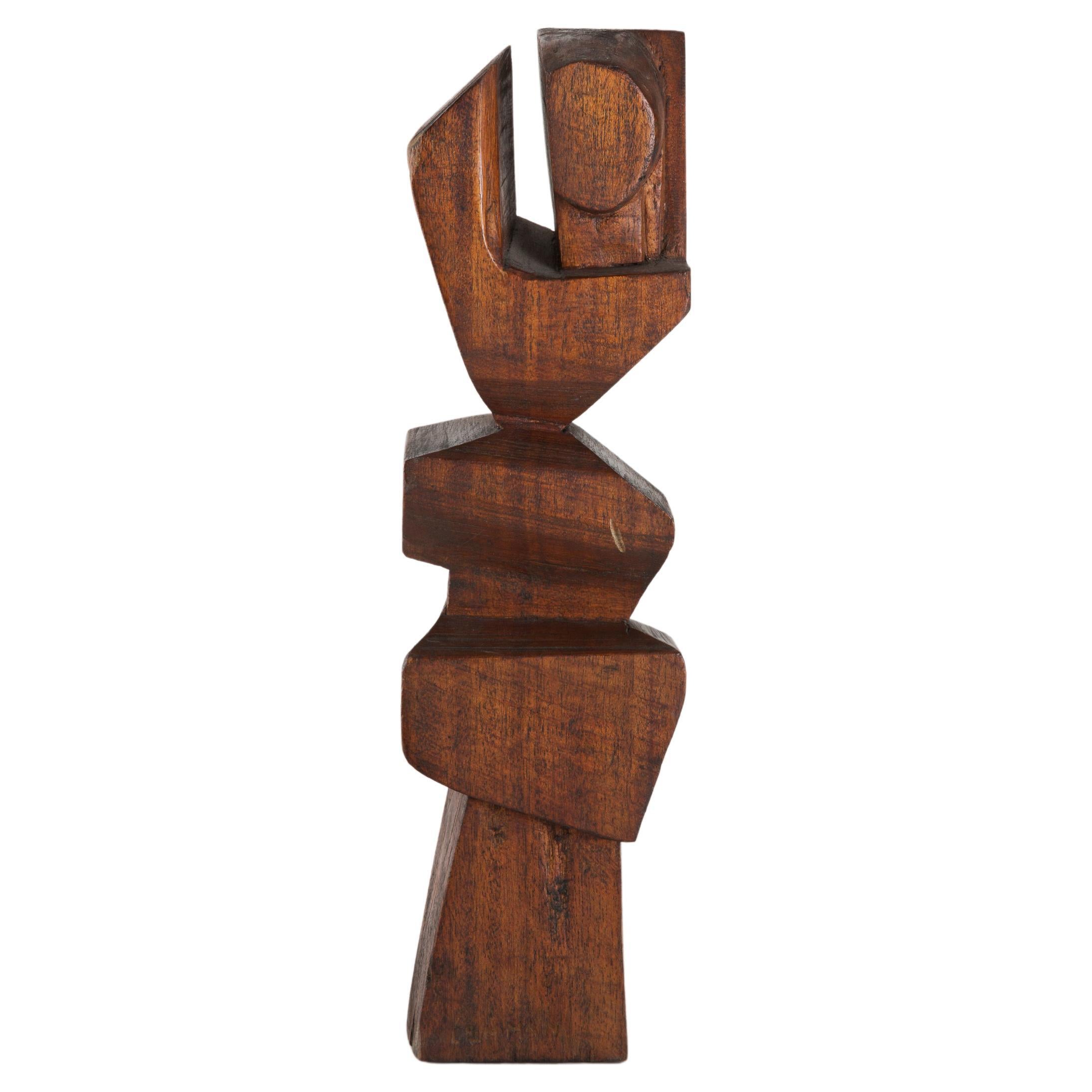 Modernist Abstract Bronze and Carved Wood Sculpture by Jeff Borden ...