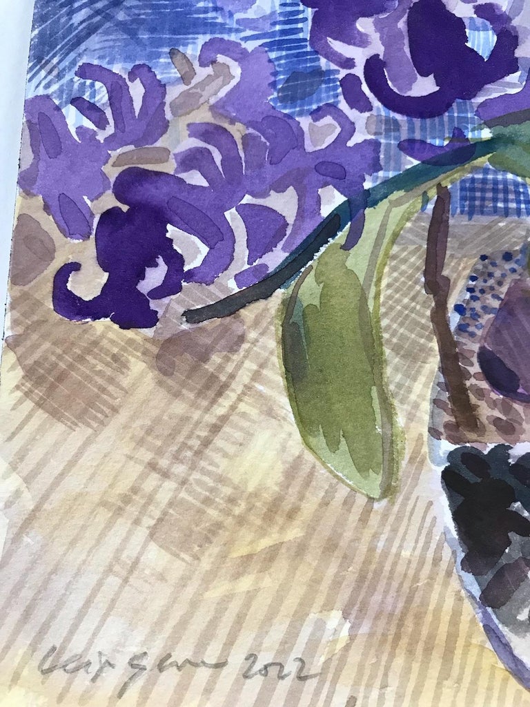 Leigh Glover - Hyacinth with Blue Vase, Leigh Glover, Impressionist art ...