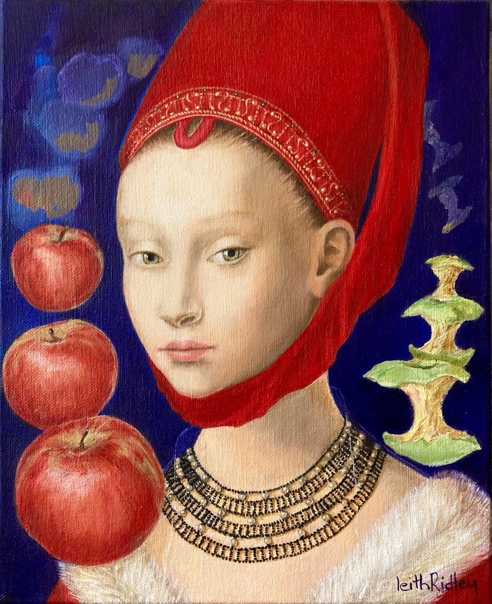 Leith Ridley - To Bite Into - Portrait Oil Painting Colors Blue White ...