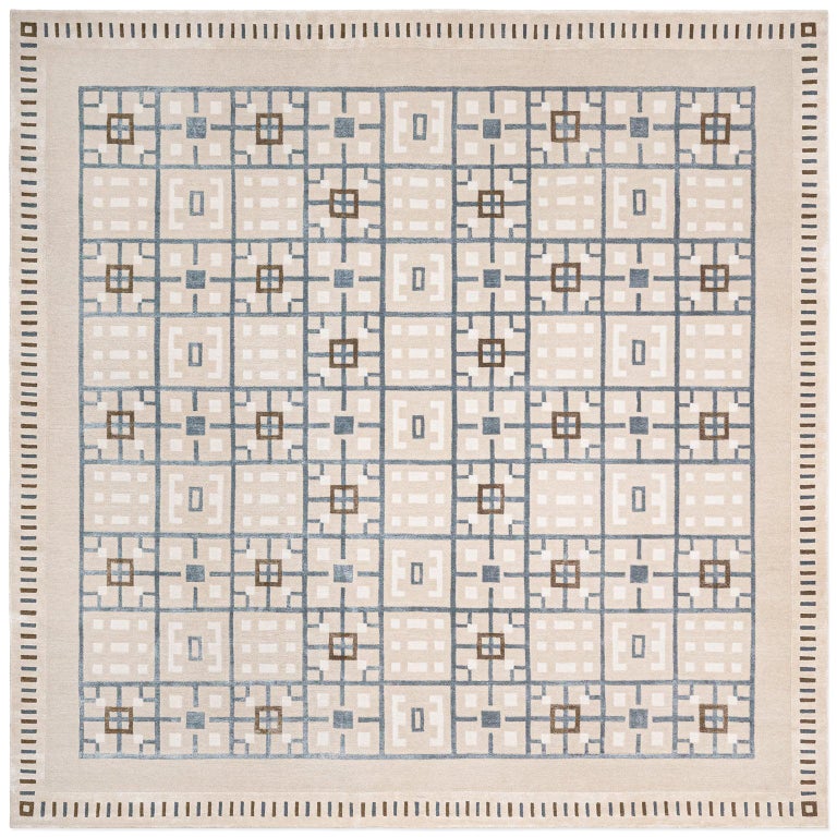 Leleu Laurel Nude - Patterned Luxury Hand Knotted Wool Silk Rug For ...