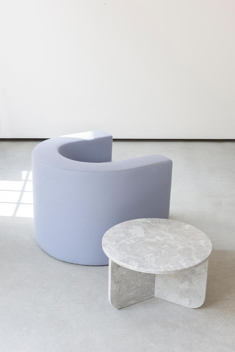 Leme Table, Low, by Rain, Contemporary Side Table, Grey Alba Marble For ...