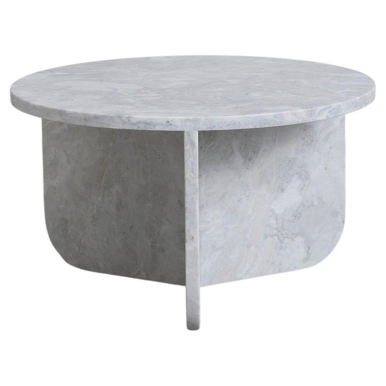 Leme Table, Low, by Rain, Contemporary Side Table, Grey Alba Marble For ...