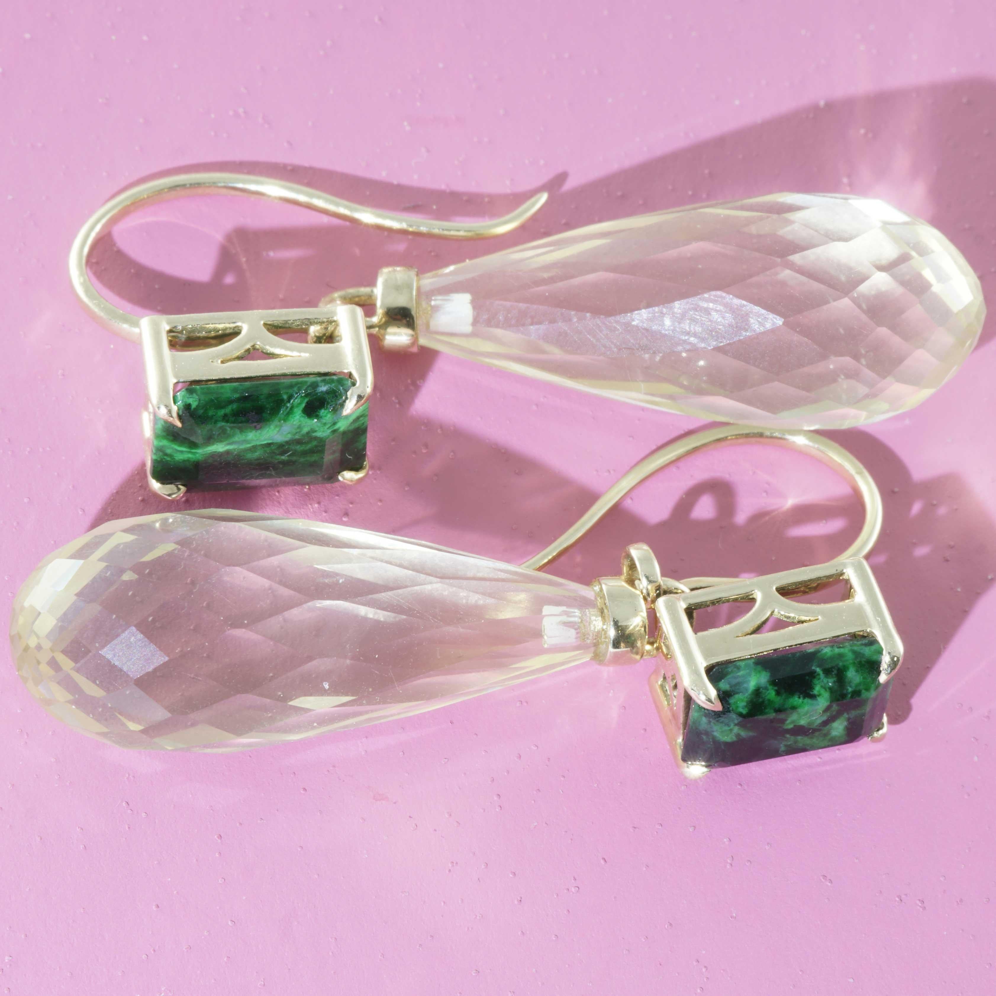 Lemon Citrine Chlormelanite Earrings Inspiration detachable Danglers ...